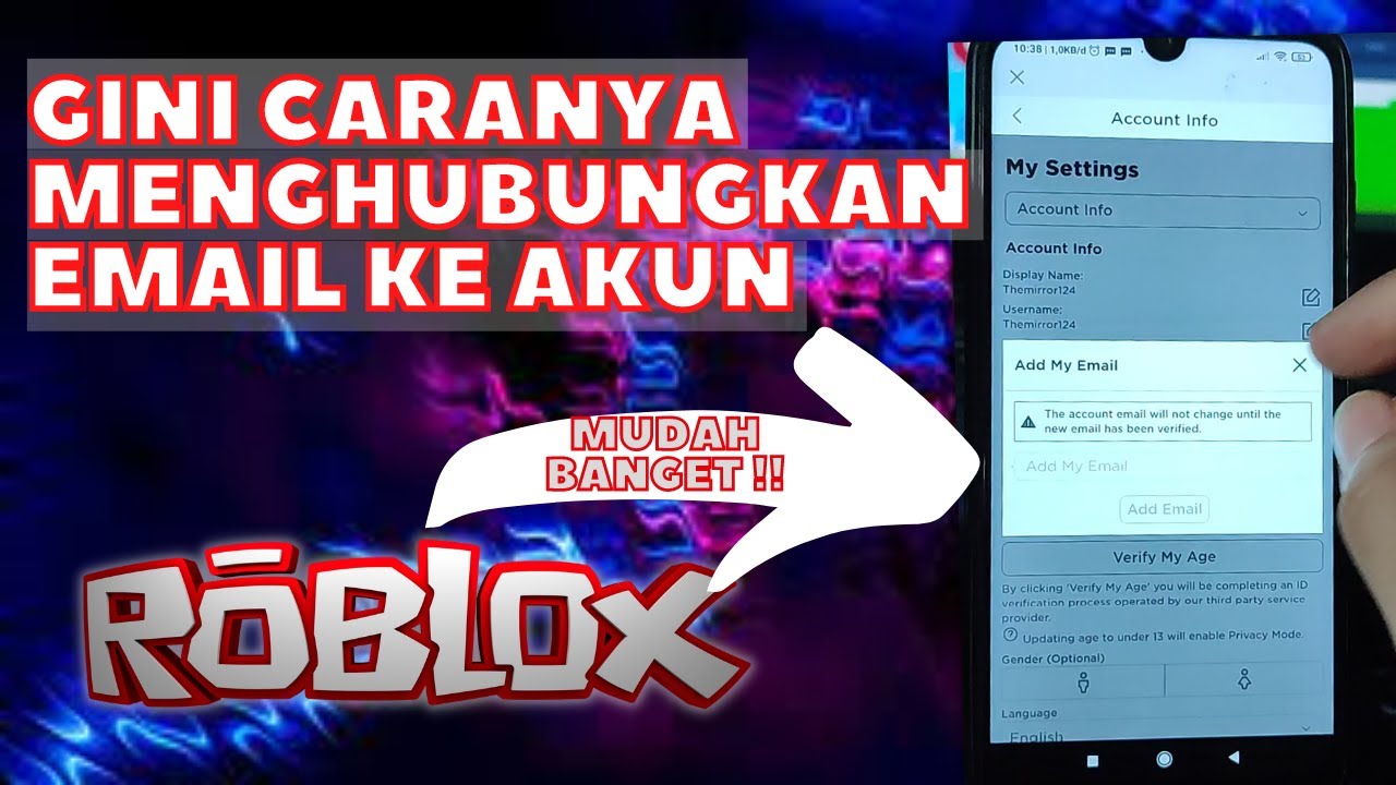 Cara Mudah Menghubungkan Email ke Akun Roblox - Ko Tutorial - YouTube