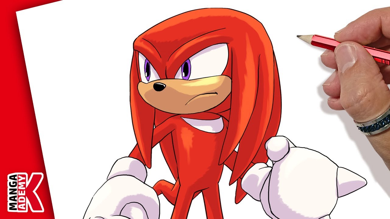 how to draw KNUCKLES THE ECHIDNA - YouTube