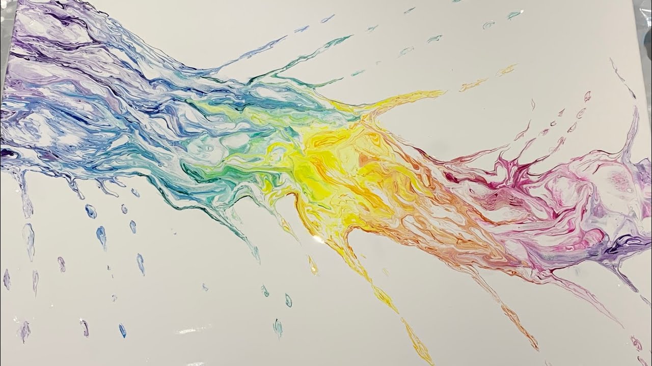 (243) Rainbow Water - Impressionism w/ Fluid Acrylics - Flow Art ...