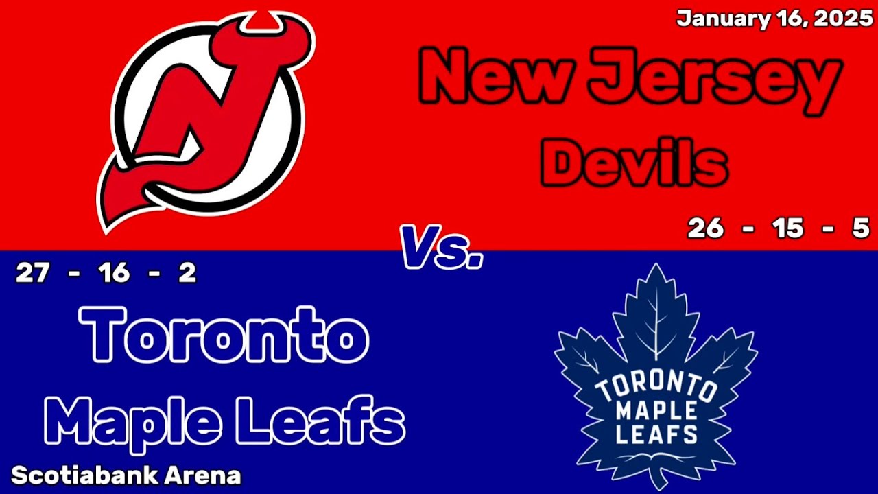 New Jersey Devils vs Toronto Maple Leafs | January 16, 2025 | All Goals ...