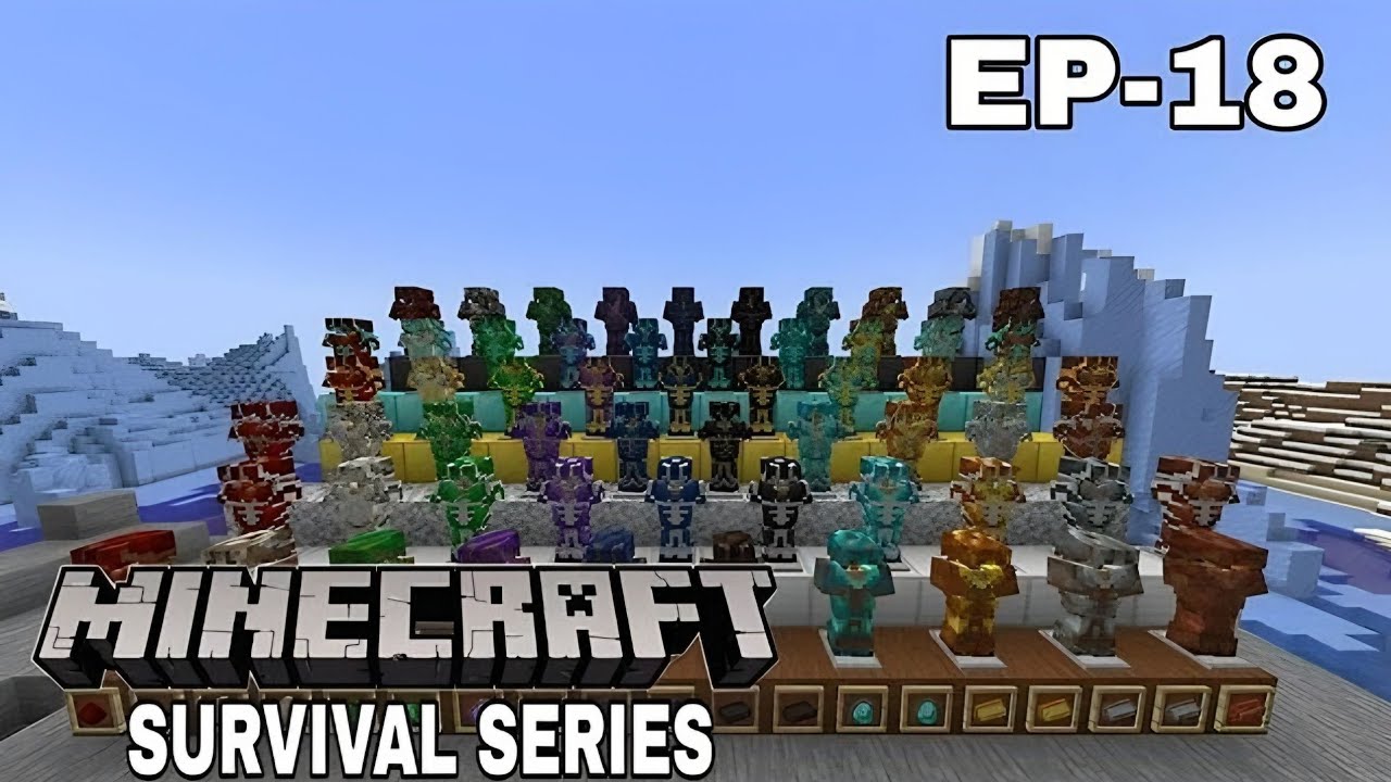 I made a COMPLETE Armor Trim Collection MINECRAFT SURVIVAL SERIES EP 18 ...