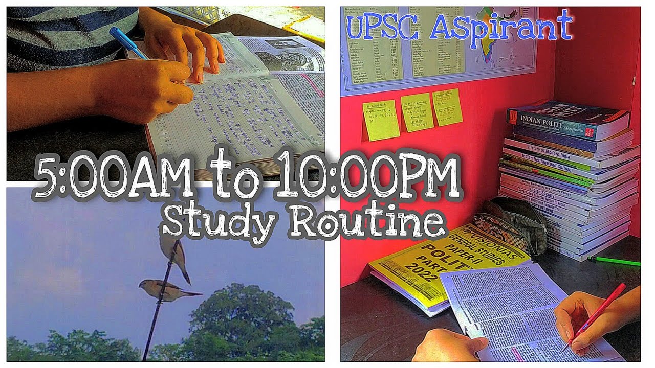 Productive Morning to Night Study Routine|UPSC Aspirant study routine ...