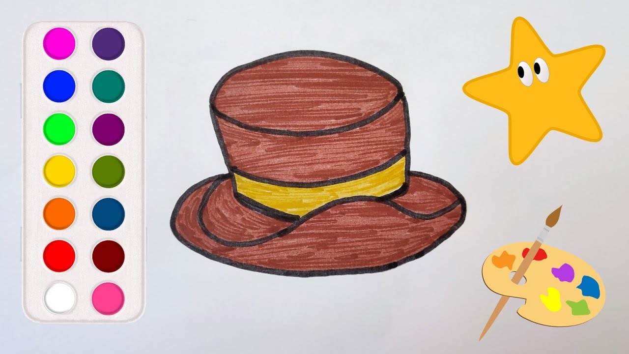 How to draw a brimmed hat for men step by step and easy - YouTube