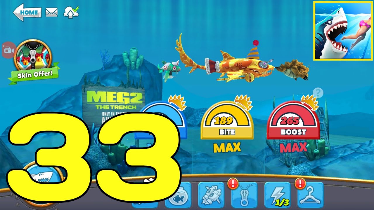 HUNGRY SHARK - invisible fish - gameplay walkthrough - part 33 (android ...