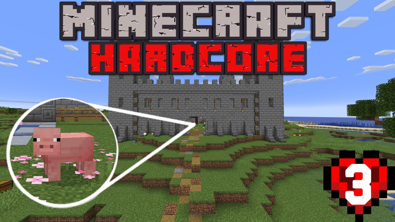 I Made A Castle For My Pig In Minecraft Hardcore - Episode 3 - YouTube