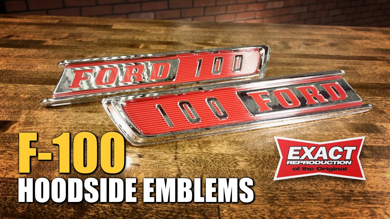 Dennis Carpenter Hood Side Emblems fits F100 - 1 Pair for 1967 Ford ...