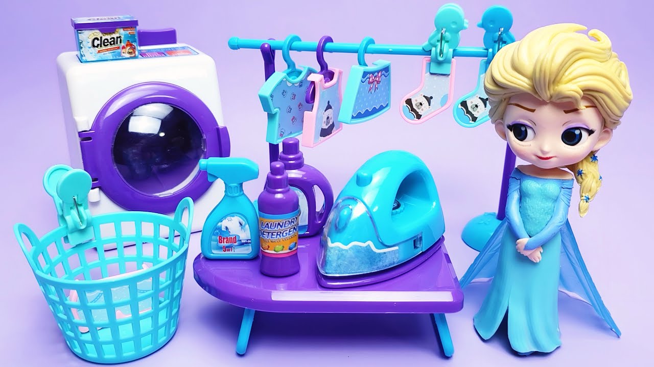 6 Minutes Satisfying with Unboxing Disney Princess Elsa Frozen Laundry ...