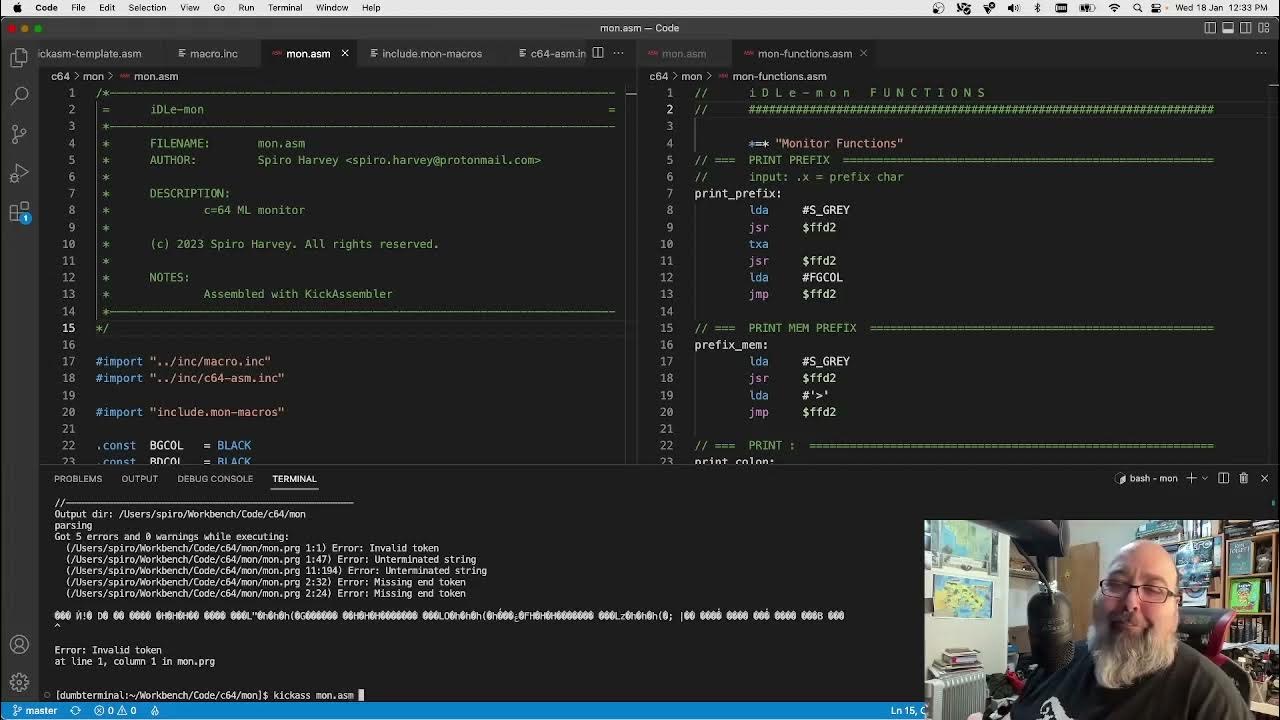 I've started writing a c64 machine language monitor - YouTube