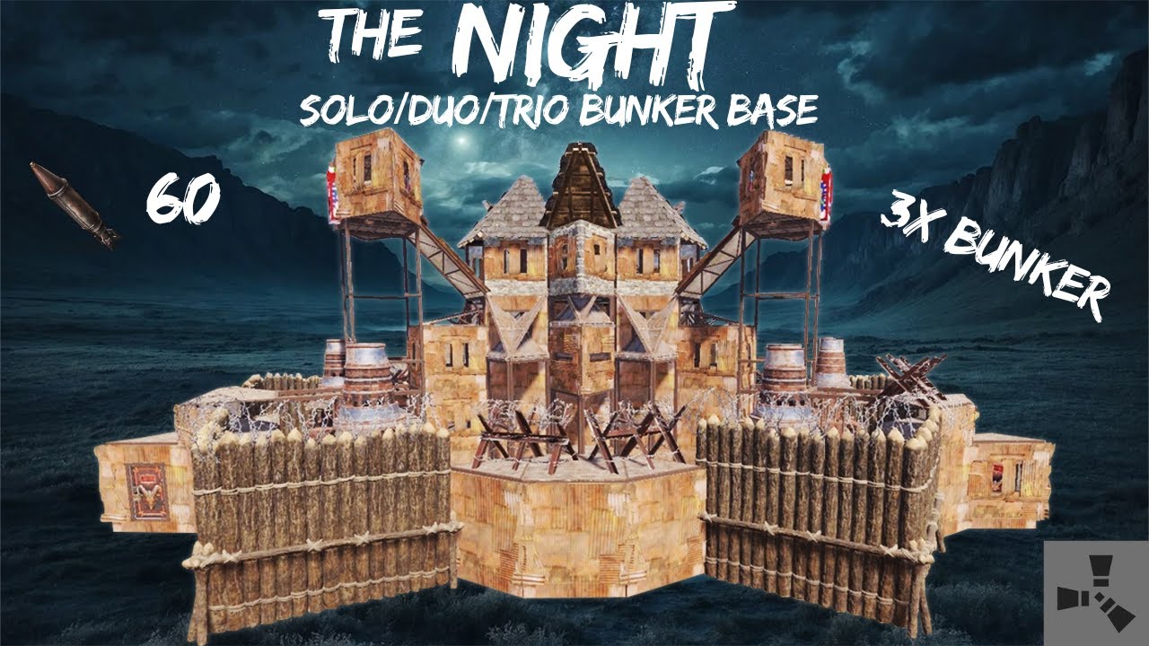 THE NIGHT•BEST SOLO/DUO/TRIO BUNKER BASE DESIGN•CHEAP•MULTI TC•LOW ...