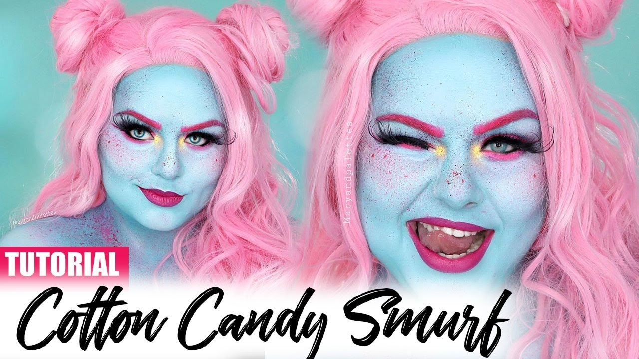 COTTON CANDY SMURF | CREATIVE MAKEUP BY MARYANDPALETTES - YouTube
