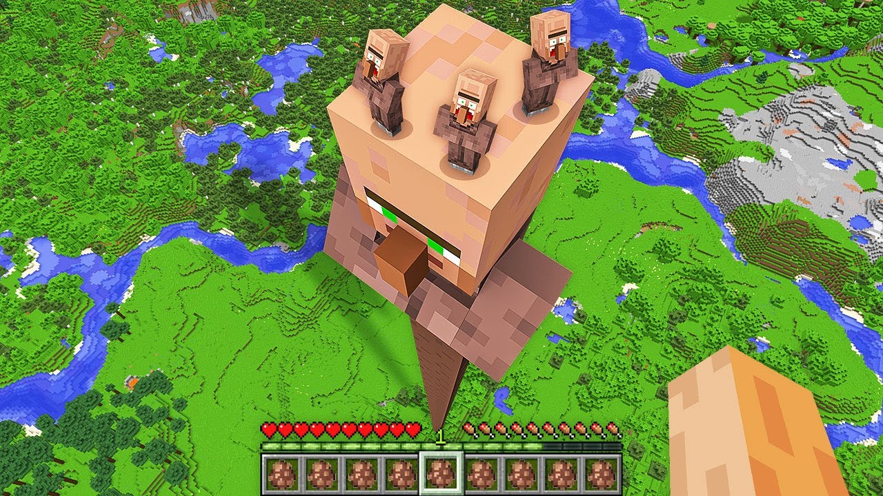 I found this TALLEST BIGGEST Villager in My Minecraft World !!! Secret ...