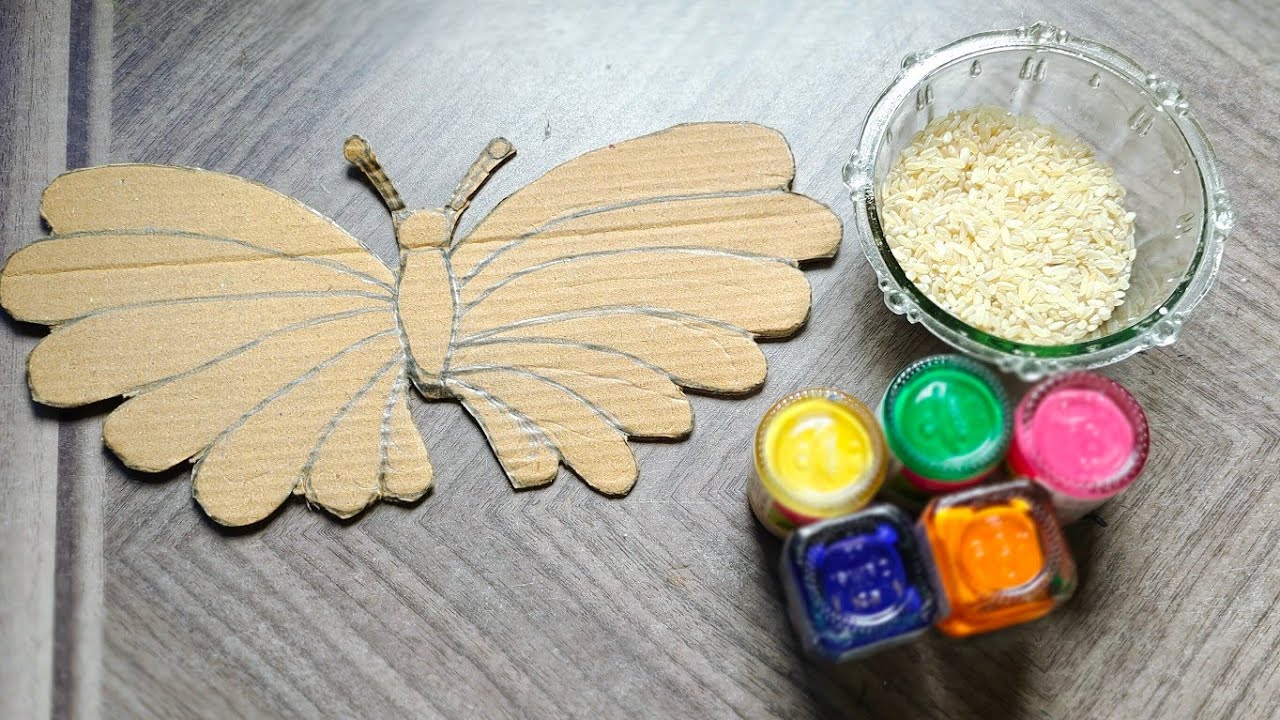 Beautiful Butterfly Wall Hanging Craft Using Rice / Home Decoration ...
