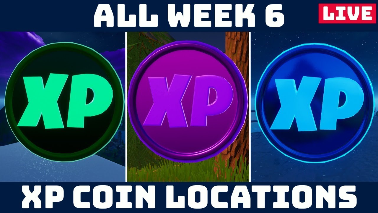 🔴FOUND ALL WEEK 6 XP COINS! 🔴 No GOLD Coins (invisible) [Fortnite ...