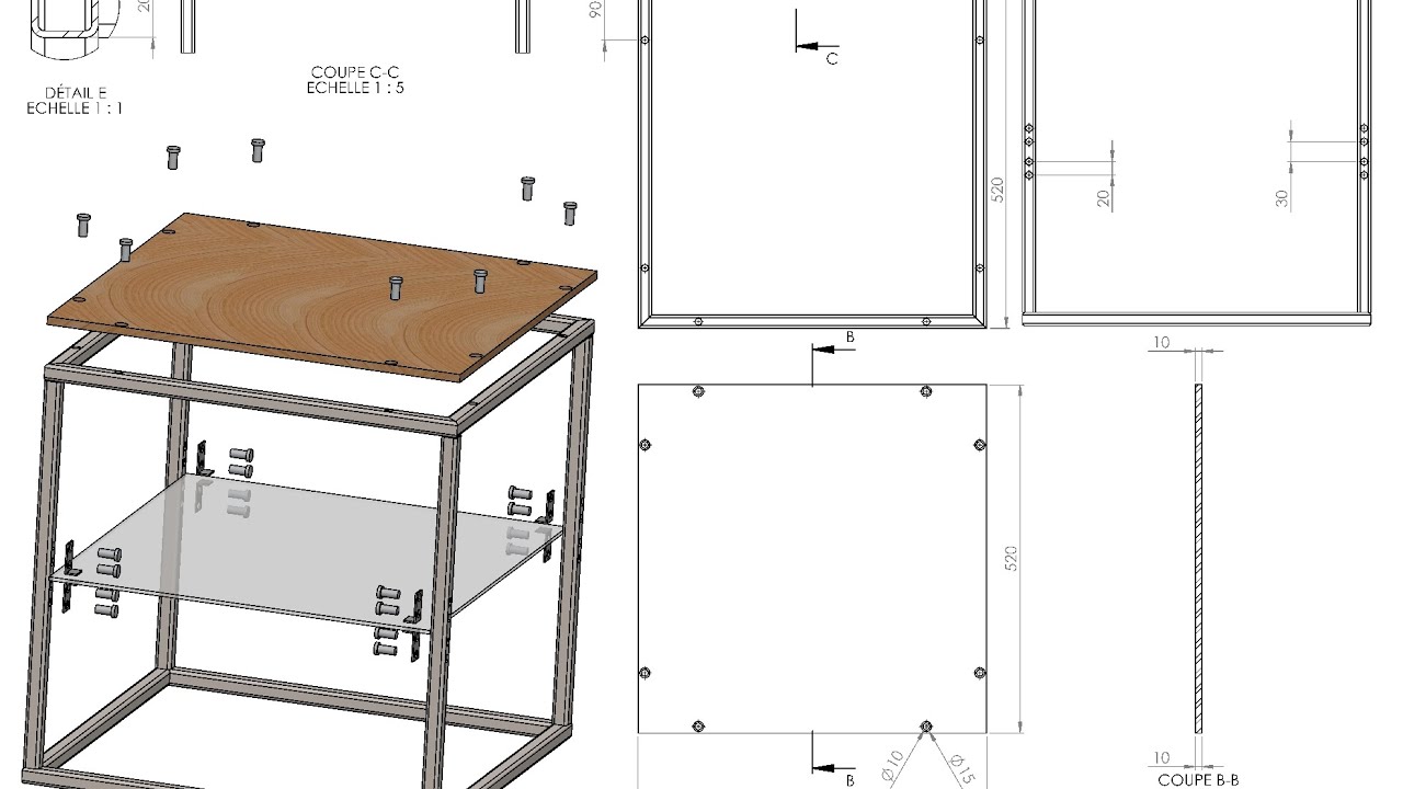 Metal welding of a table with solidworks - YouTube