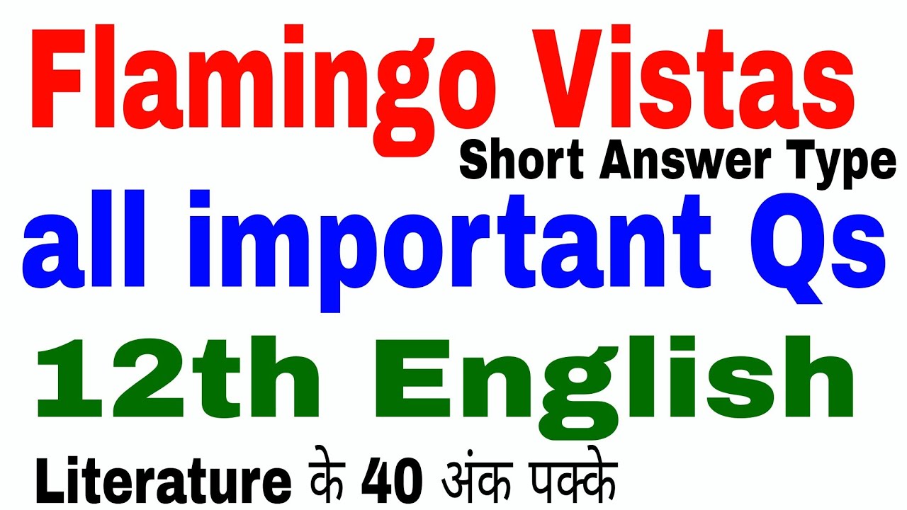 important questions flamingo vistas class 12 english hbse cbse short ...