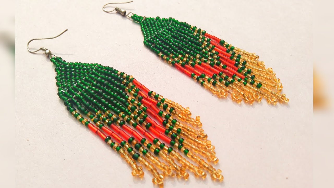 DIY bead earrings/ Native American Style earrings/ brick stich beading ...