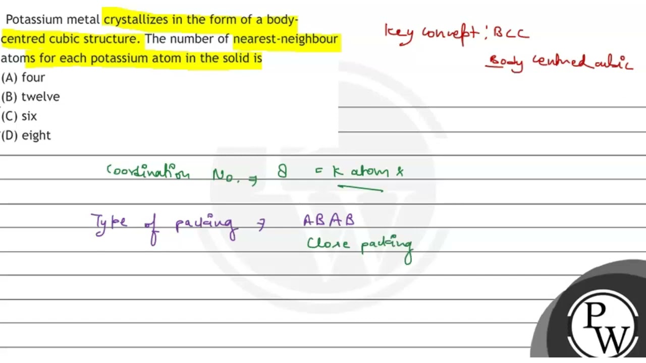 Potassium Metal Structure