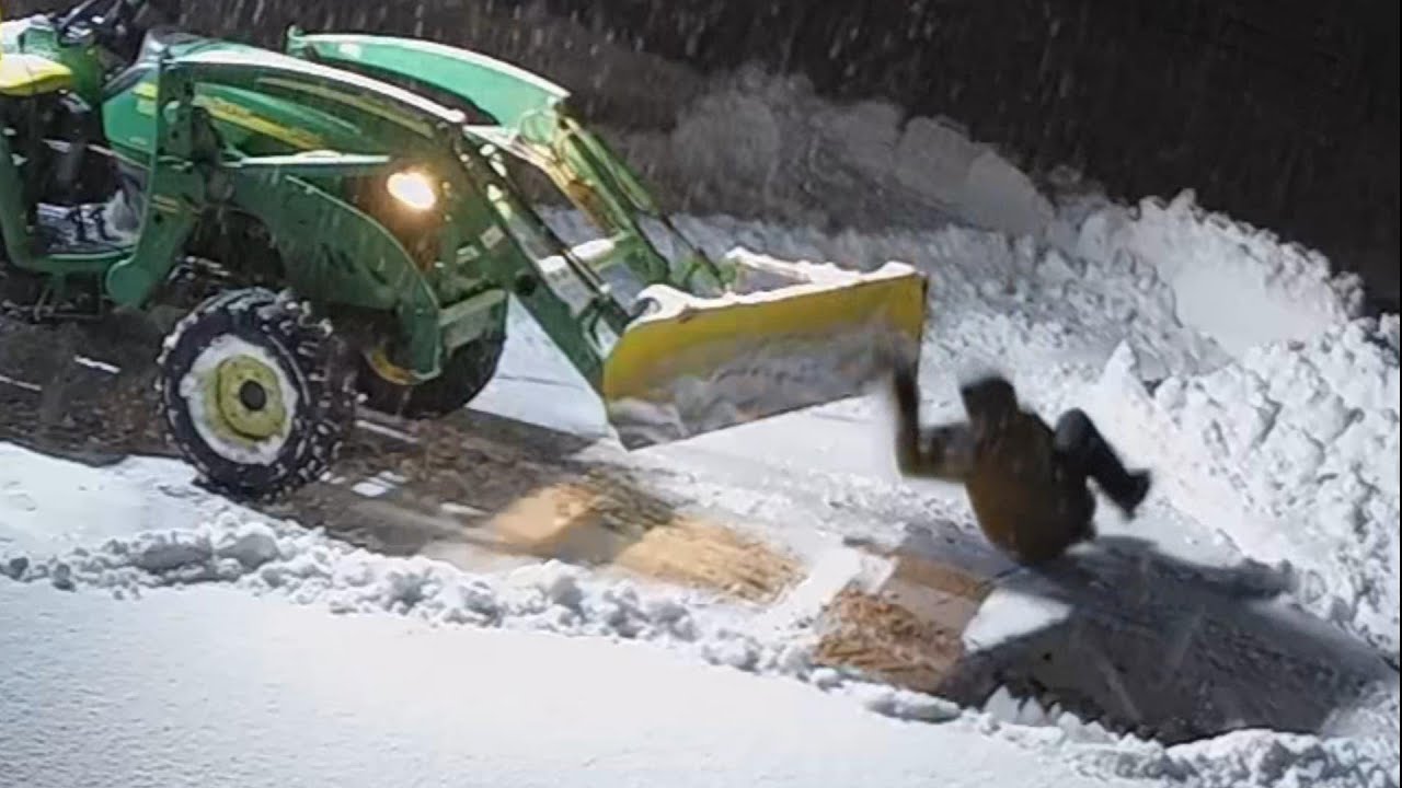 Falling on the Icy Driveway - YouTube