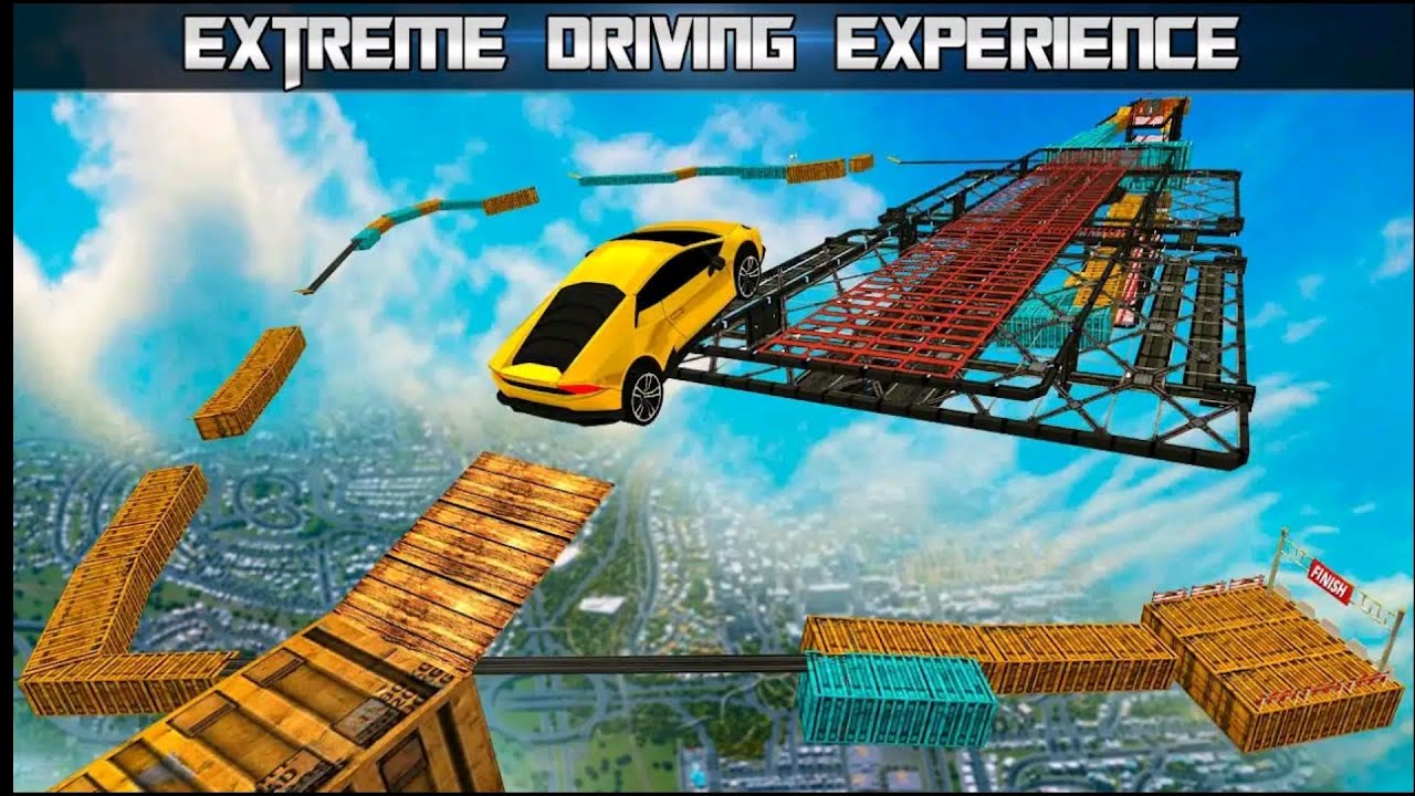 Mega Ramps Car Stunt's Game - Impossible Race Trucks In The Sky ...