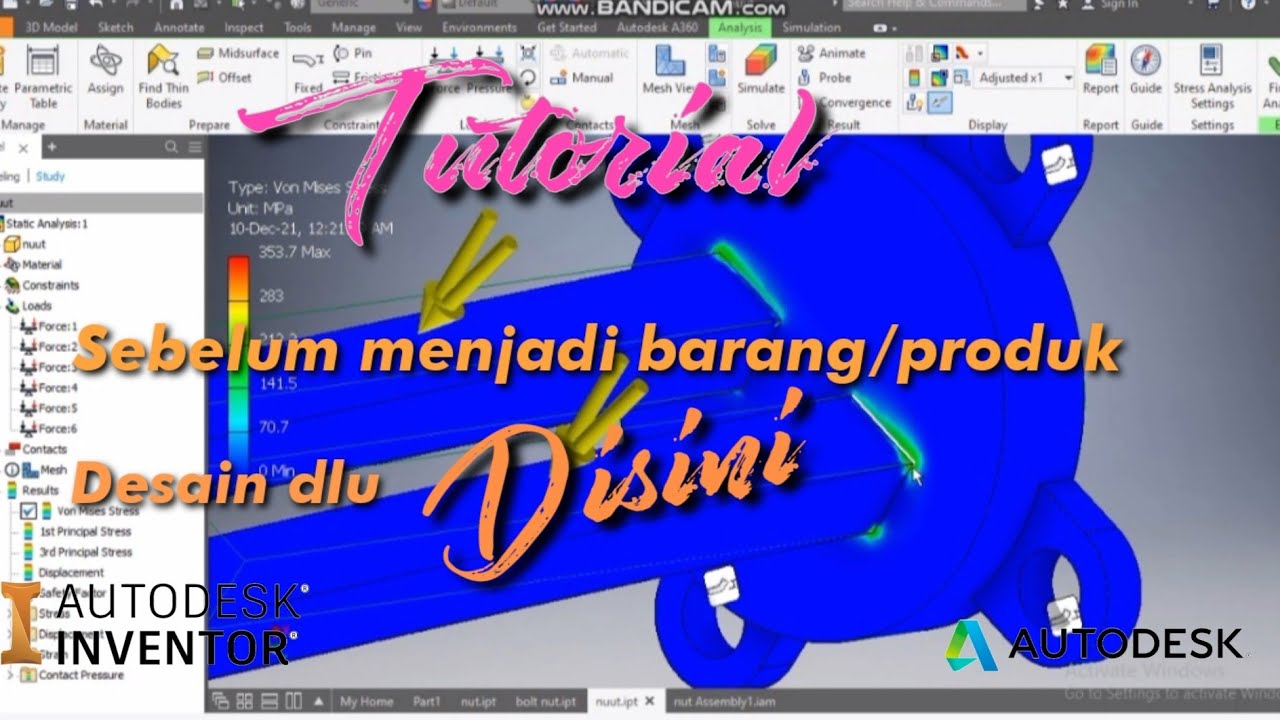 Autodesk Inventor | Tutorial Part - Assembly to Stress analysis - YouTube