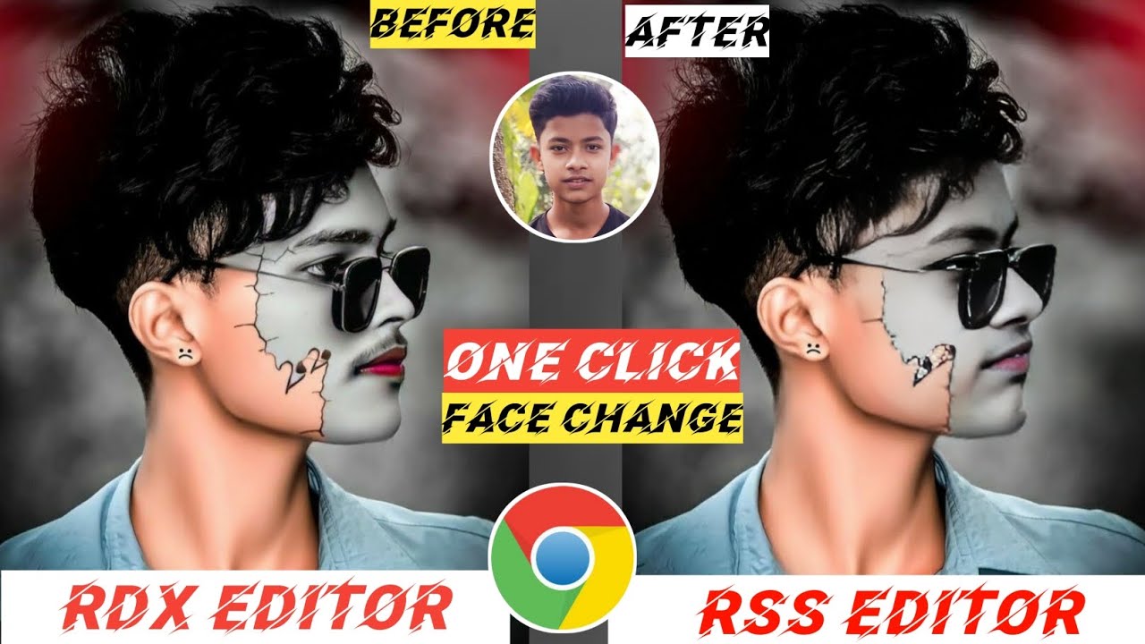 RDX ke face par apna face kaise set karen | face chan photo editing ...