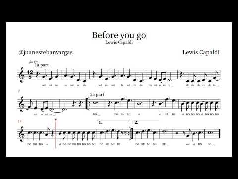 Partitura Before you go - Lewis Capaldi - YouTube