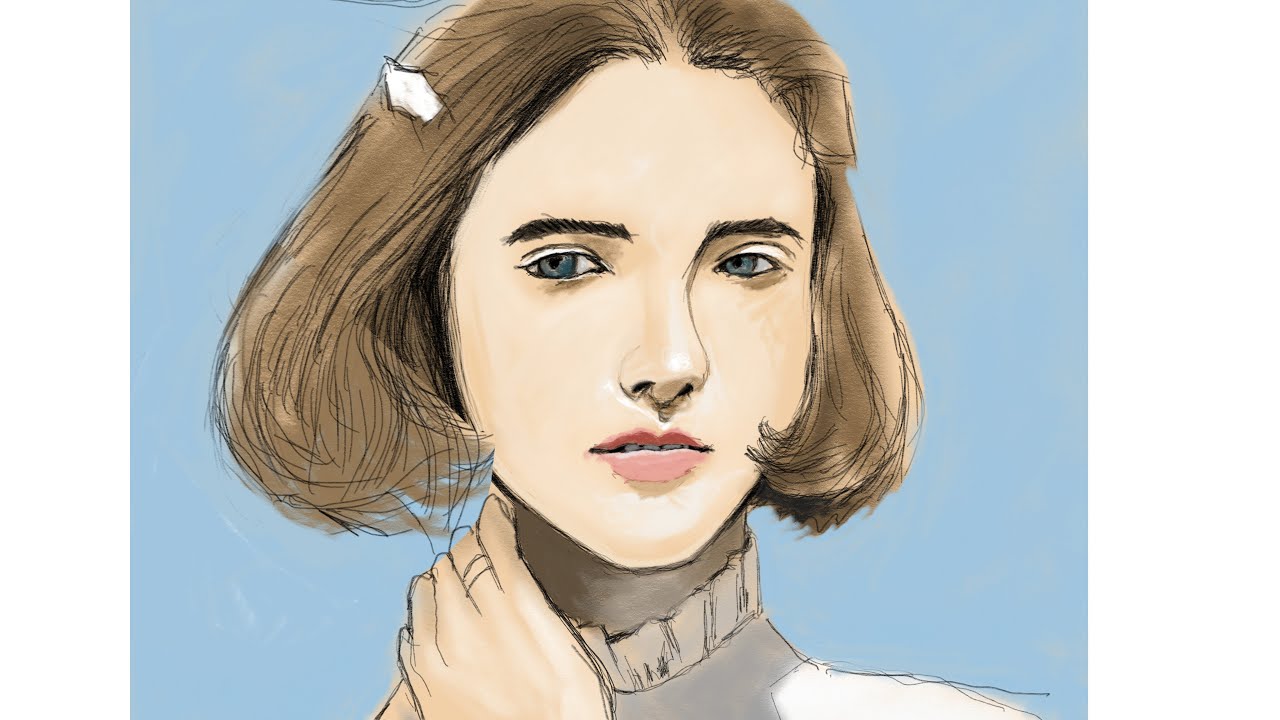 Portrait painting timelapse autodesk sketchbook 2023 - YouTube