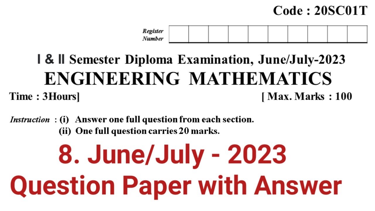 Diploma Maths Question Paper June July 2023 With Answers 20SC01T C diploma-maths-question-paper-june-july-2023-with-answers-20sc01t-c