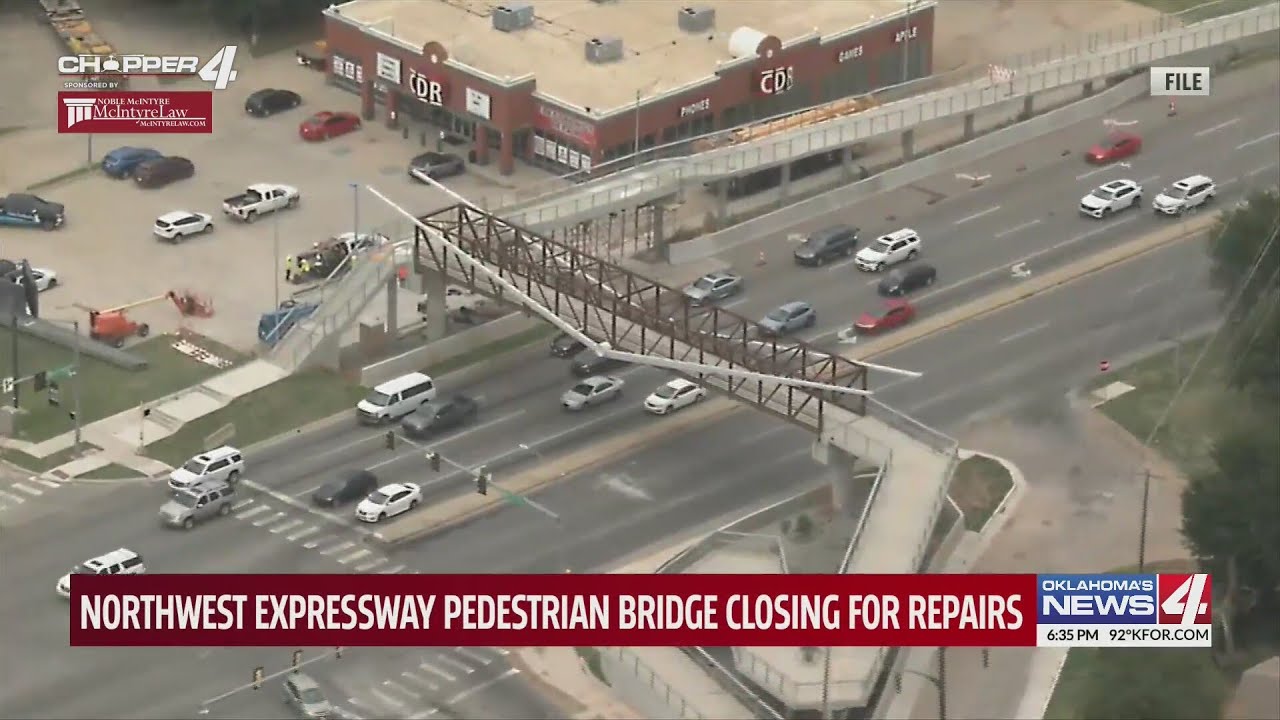 Northwest expressway pedestrian bridge closing for repairs - YouTube