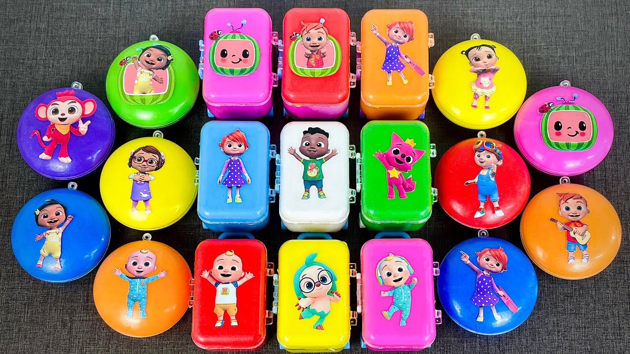 Satisfying, ASMR🌈 Transforming Pinkfong in Rainbows Suitcases with ...