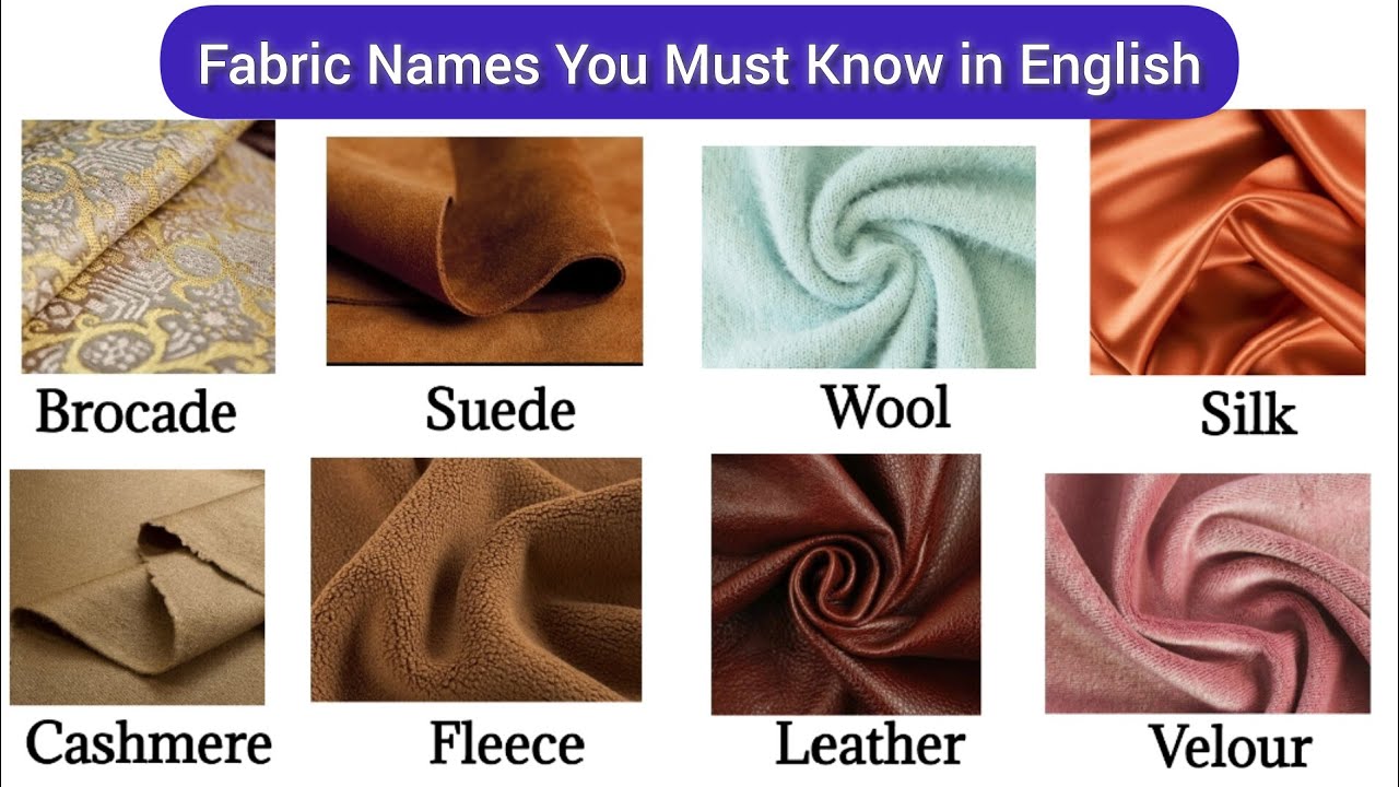 Fabric Names You Must Know in English 👗🧵 | Easy Meanings for Fashion ...