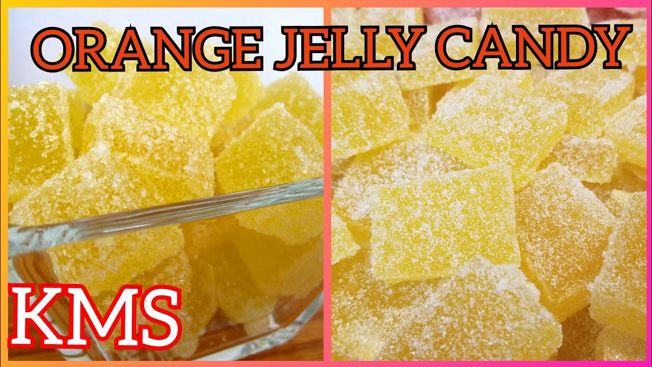 Orange jelly candy|| How to prepare orange jelly candy||Easy way method ...