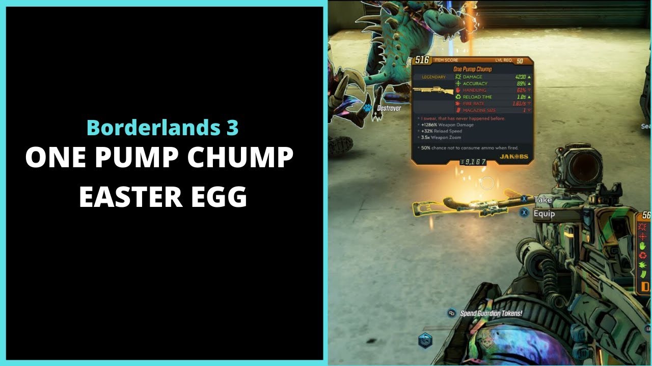Borderlands 3 One Pump Chump Easter Egg Weapon - YouTube