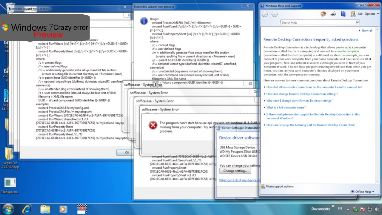 Windows 7 crazy error preview - YouTube