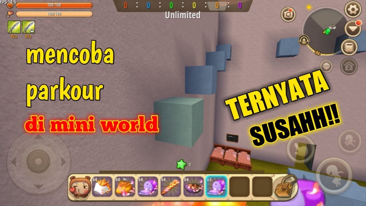 Parkour di mini world! Ternyata SUSAHH!! ||mini world block art ...