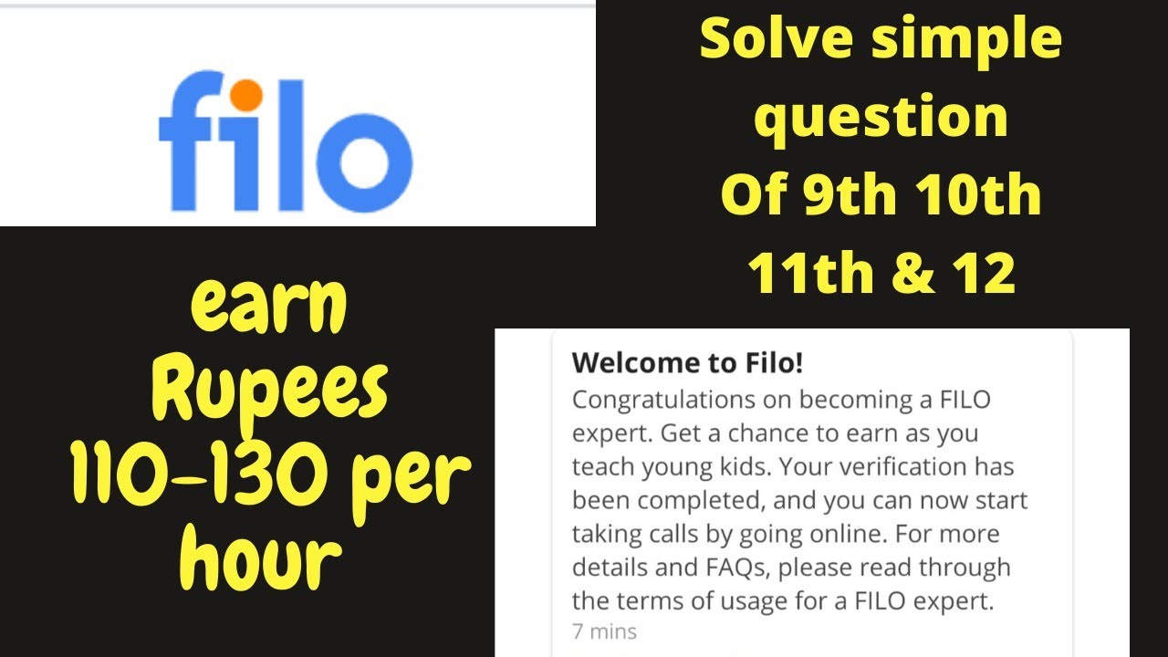 Filo tutor app| solve 9th 10th question & earn 110 rupess per hour ...
