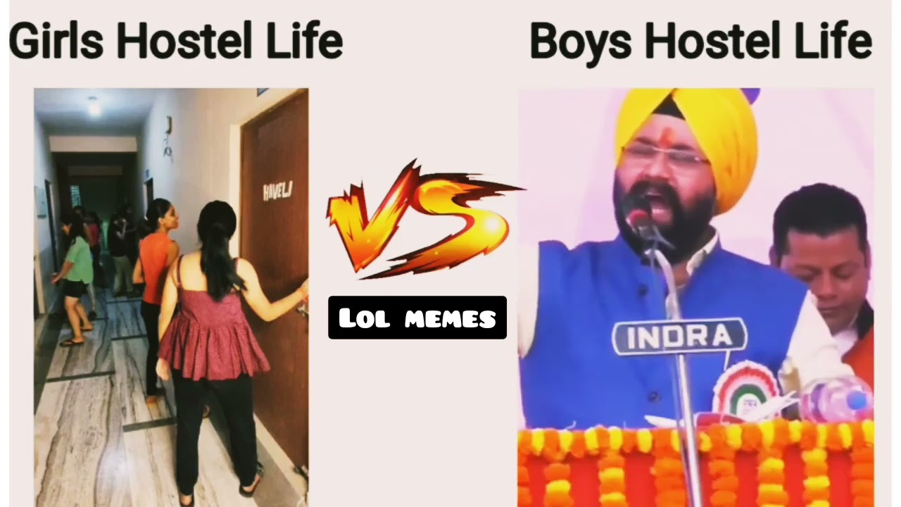 Girls Hostel Life VS Boys Hostel Life || Lol 😂 Meme #short #memes #meme ...