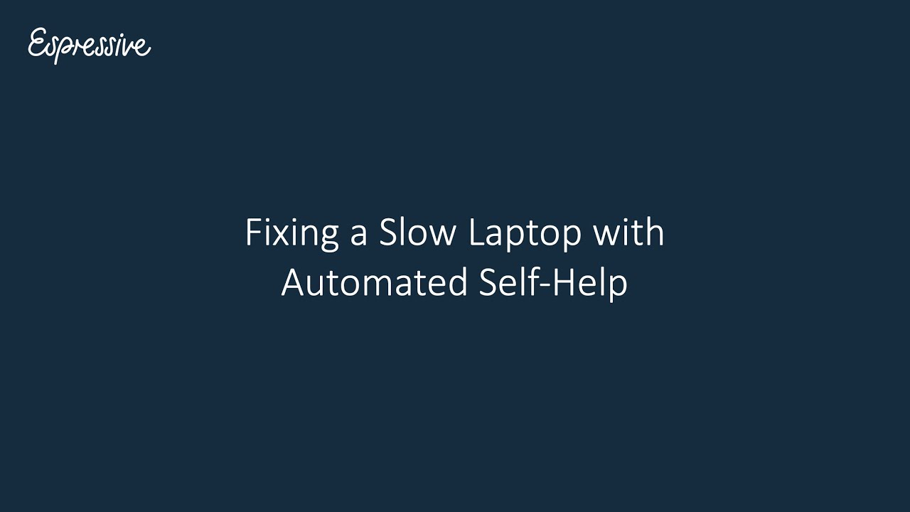 Fixing a Slow Laptop with Automated Self Help - YouTube