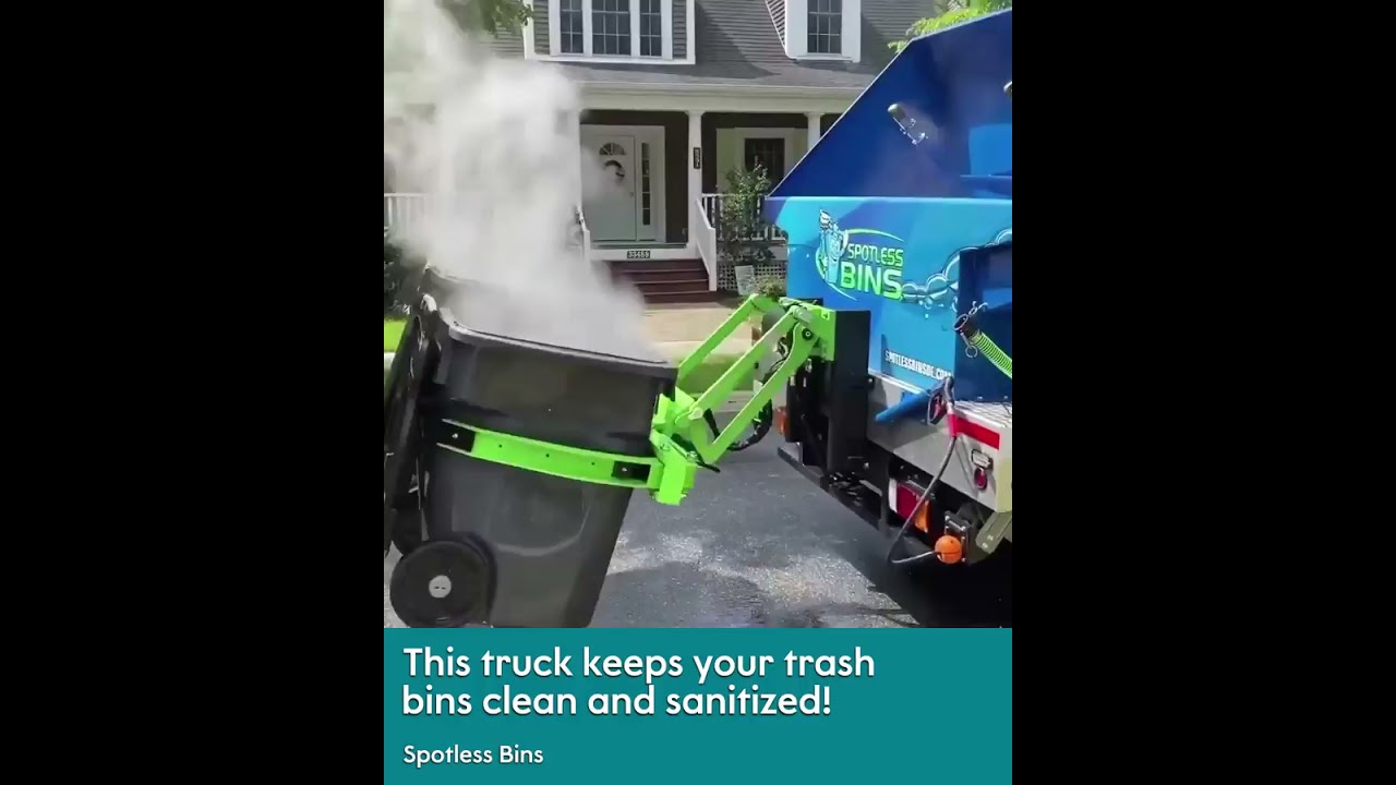 This truck keeps your trash bins clean and sanitized! - YouTube