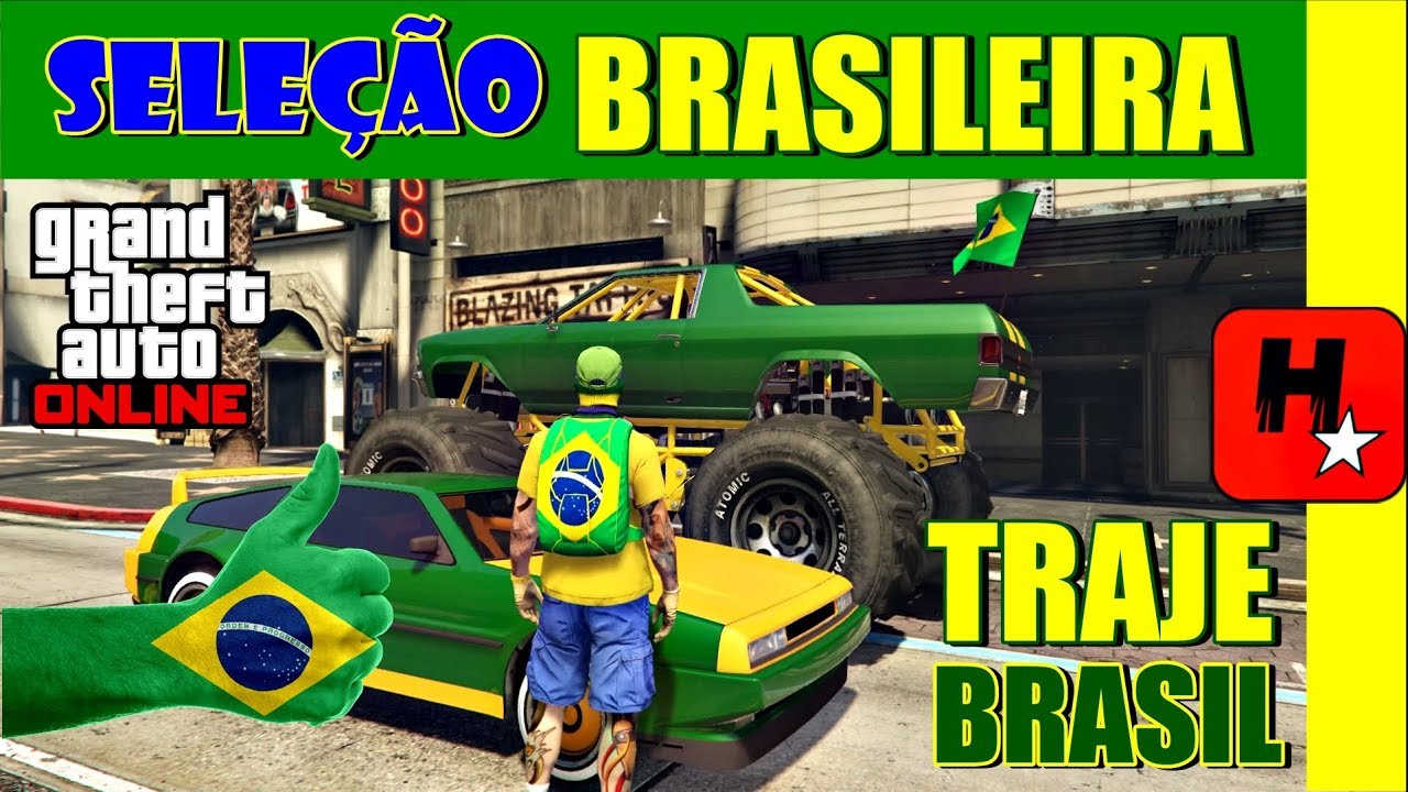 🇧🇷TRAJE SELEÇÃO BRASILEIRA GTA 5 TRAJE DO BRASIL 🇧🇷(MODDED OUTFIT) SEM ...