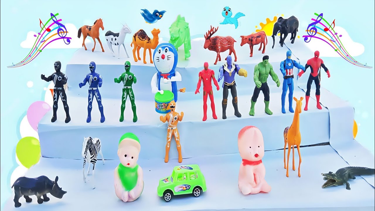 Ghadi Wala Cartoon ! Toy Helicopter ka Video, Animals Toys, Avengers ...
