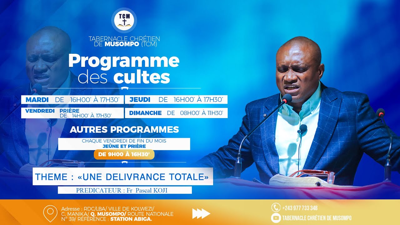 MARDI 02 09 2025 THEME: "UNE DELIVRANCE TOTALE" Avec Frère PASCAL Koji ...