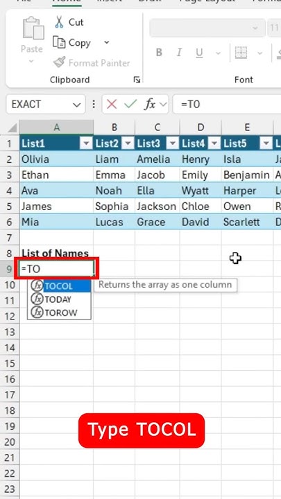 How to USE TOCOL in MS-Excel #exceltips #exceltricks - YouTube