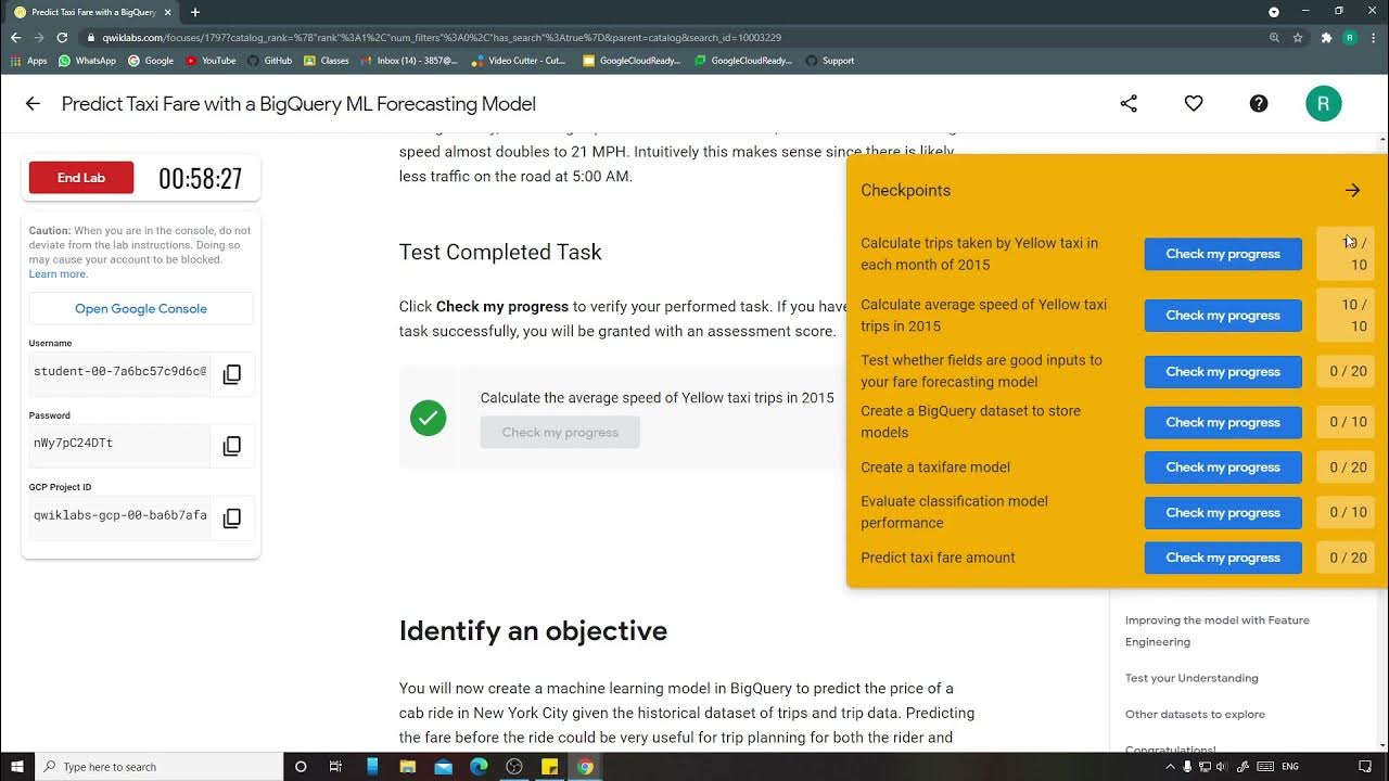 Predict Taxi Fare with a BigQuery ML Forecasting Model | Qwiklabs [GSP246] - YouTube