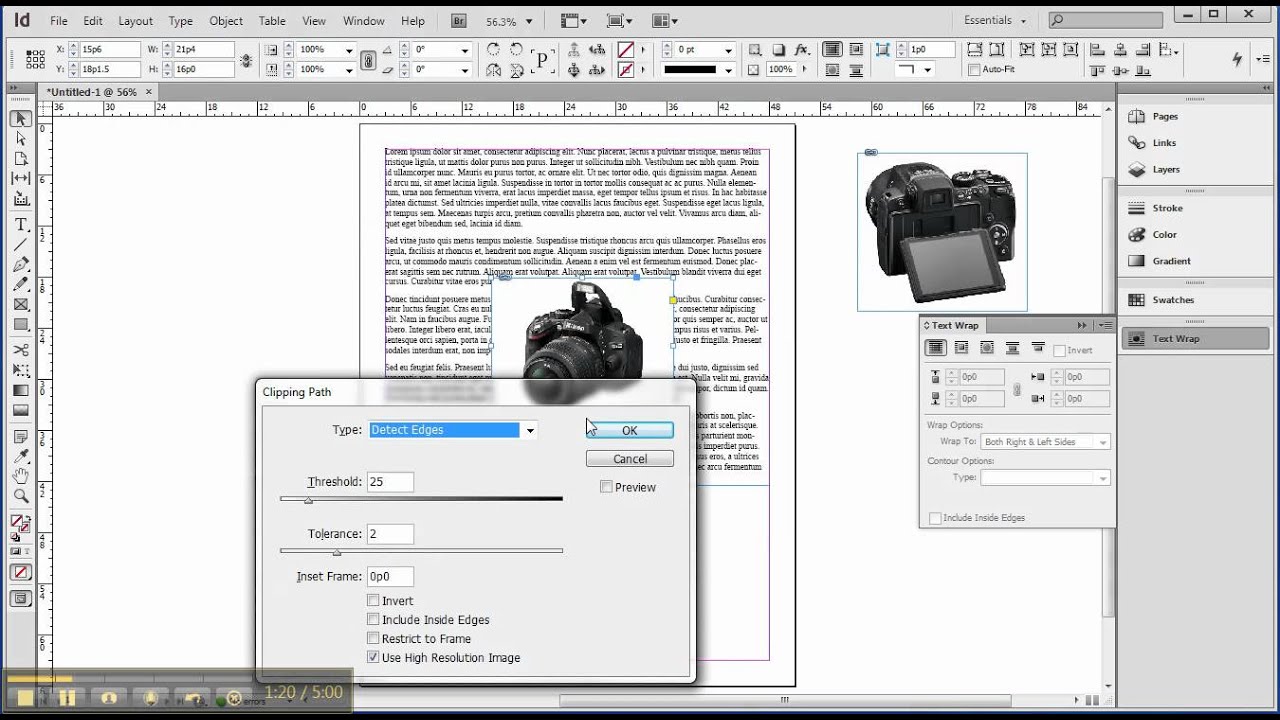 wrapping Text around Graphics with clippingpath Indesign CS6 - YouTube