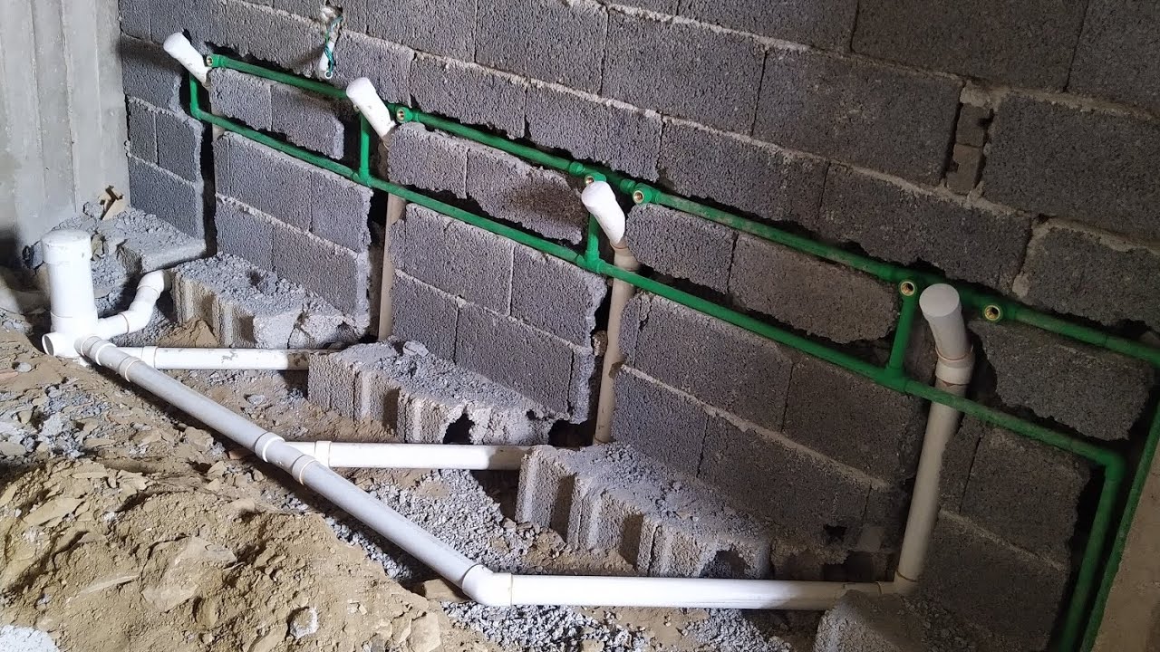 Plumbing work Bathroom ppr pipe installation Plumbing Bathroom ppr pipe Fittings - YouTube