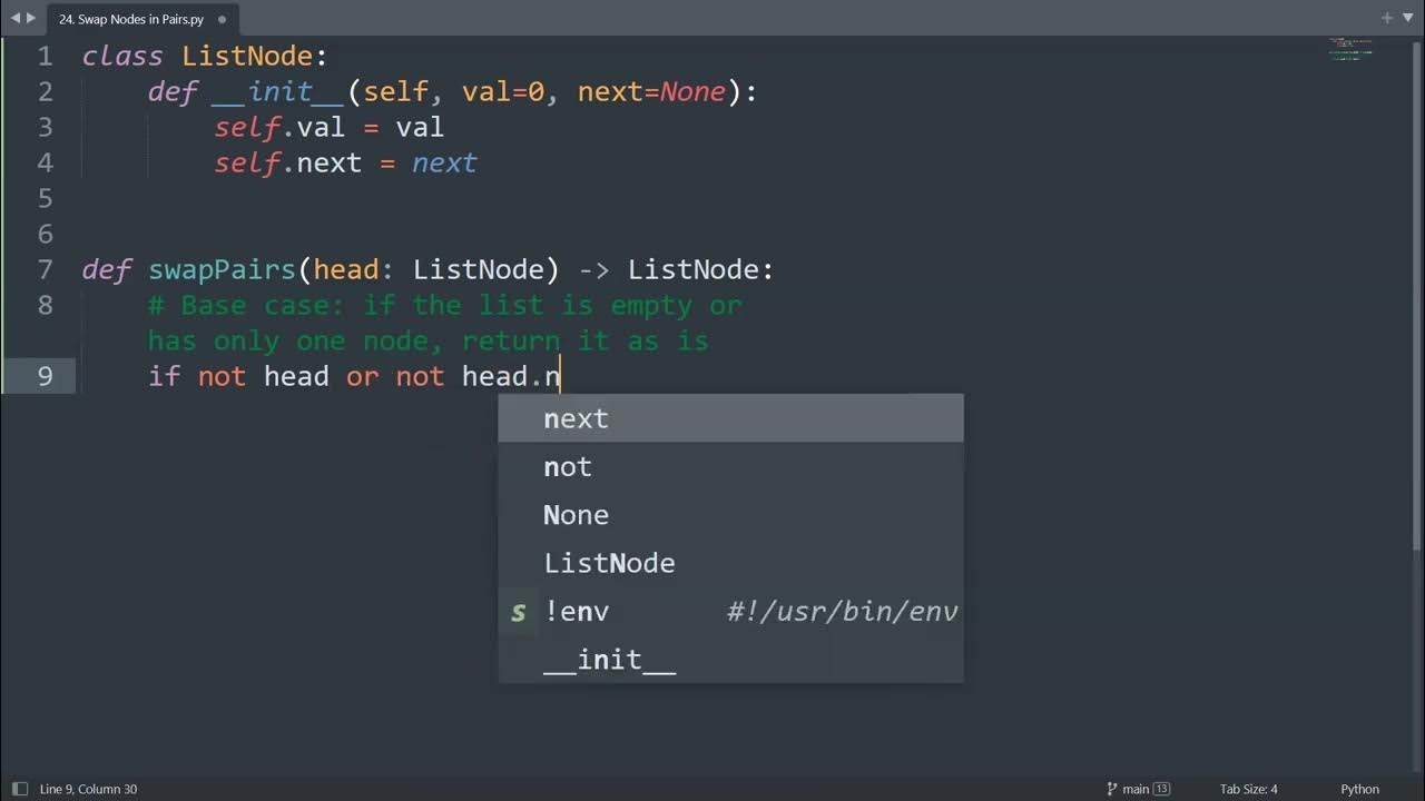 Leetcode 24 Swap Nodes In Pairs In Python Python Leetcode Python 4362