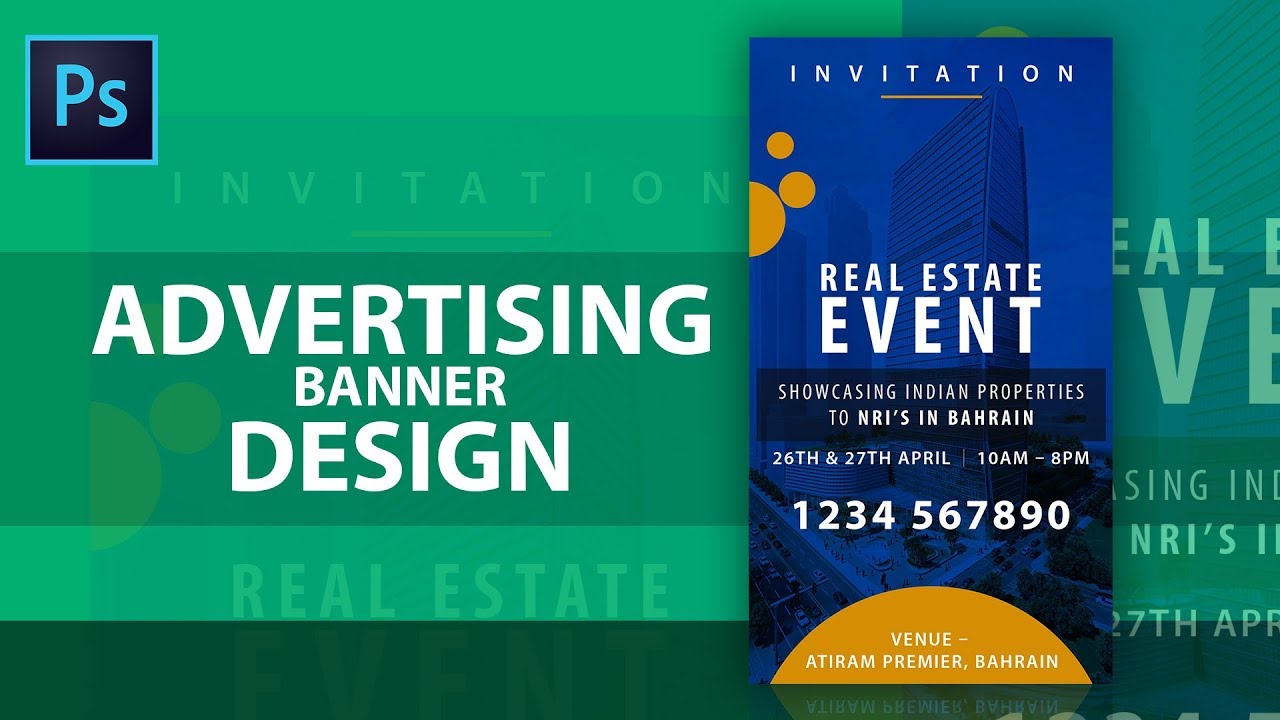 Advertising Banner Design In Photoshop | Tutorial - YouTube