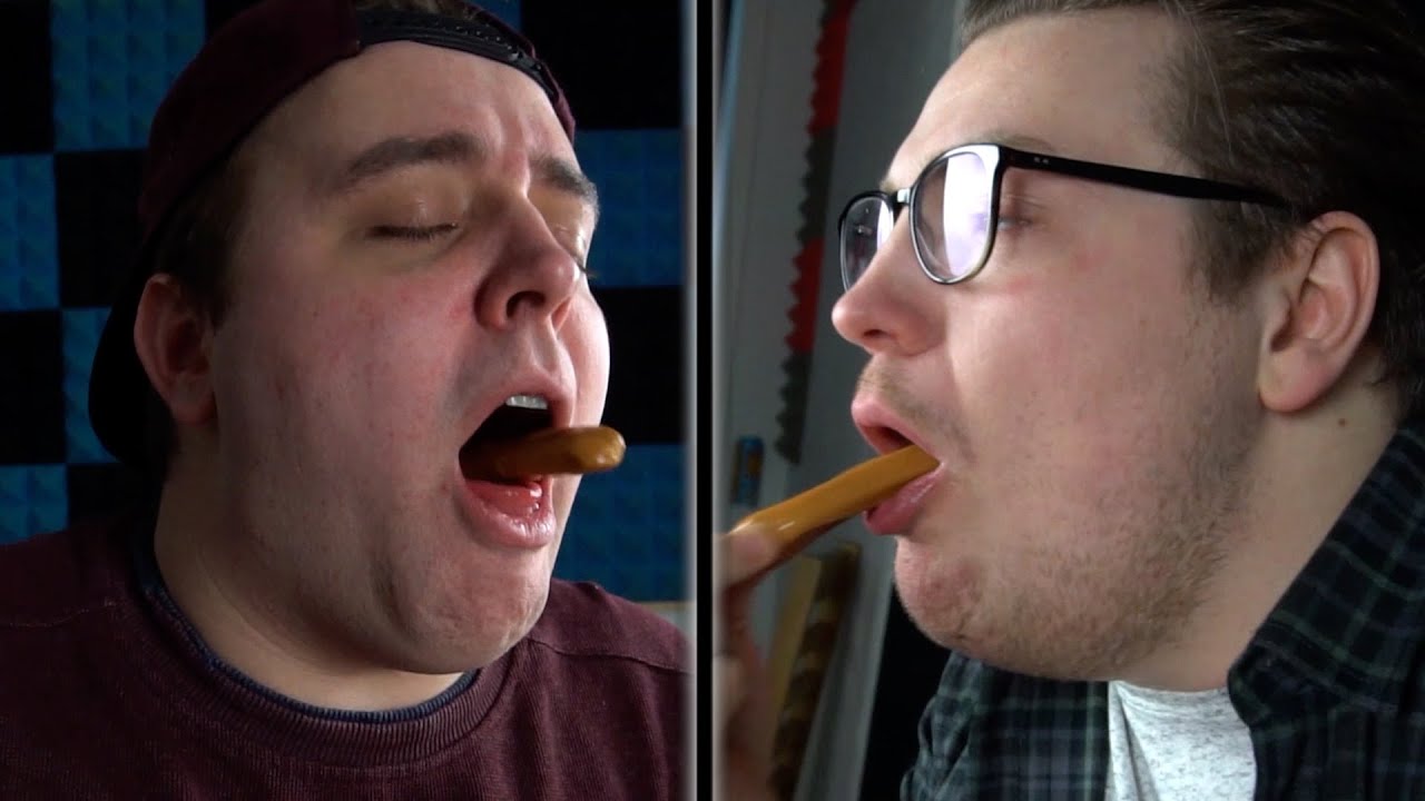 Moller og Guldborg sluger pølse i 26 sekunder - YouTube