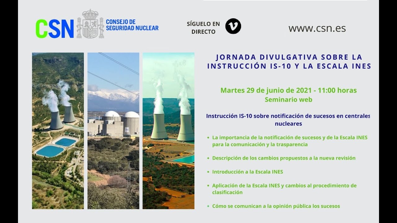 Jornada divulgativa sobre la IS-10 y la Escala INES - YouTube